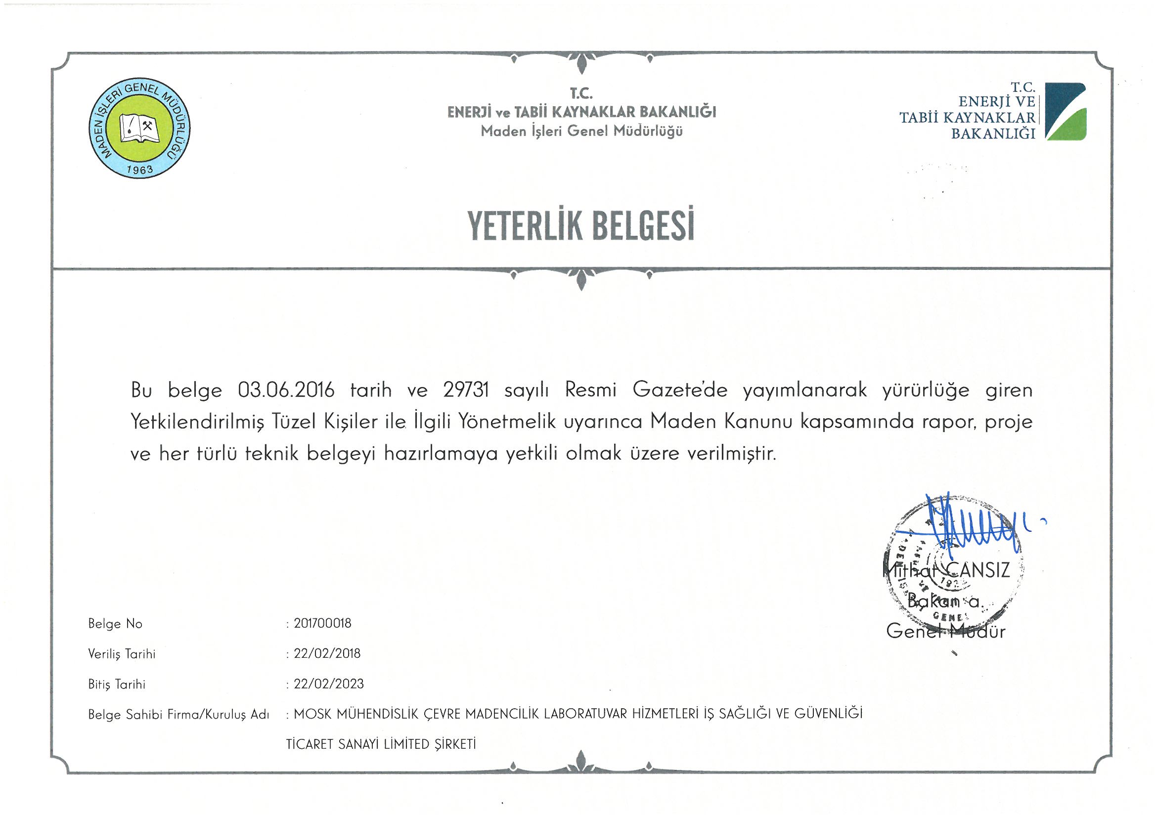 Belgelerimiz - Kurumsal - Mosk